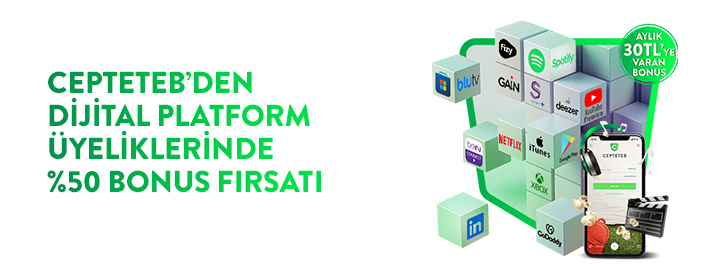 CEPTETEB'den Dijital Platform Üyeliklerinde %50 Bonus Fırsatı | Türk Ekonomi Bankası